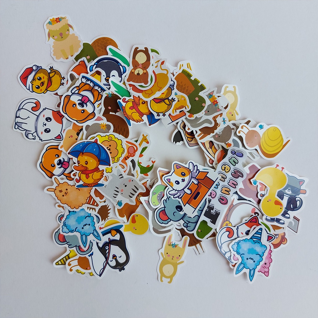 Jual Stiker cutting variasi karakter hewan funny | stiker satuan ...