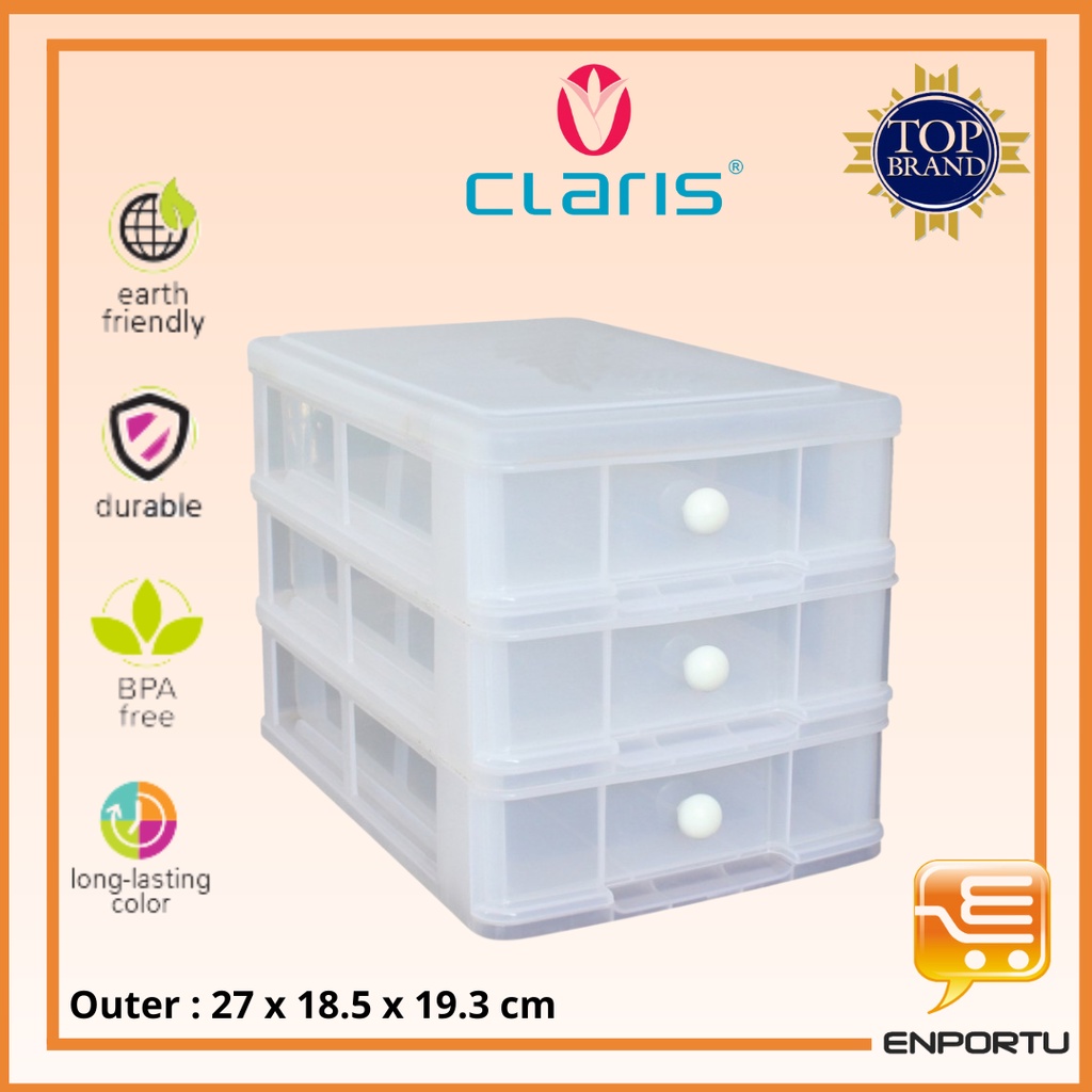 Jual CLARIS Laci Kabinet Plastik A5 3 Susun 1191 3S Putih/Cabinet Atas ...