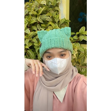 Jual [PO] cat beanie / kupluk telinga kucing by kawami | Shopee Indonesia