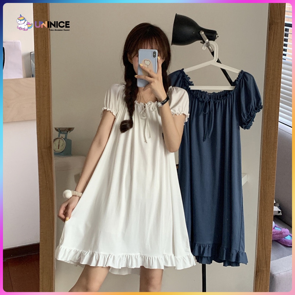Jual UNINICE [Pengiriman Rahasia] Dress Lucu Lengan Pendek Model ...