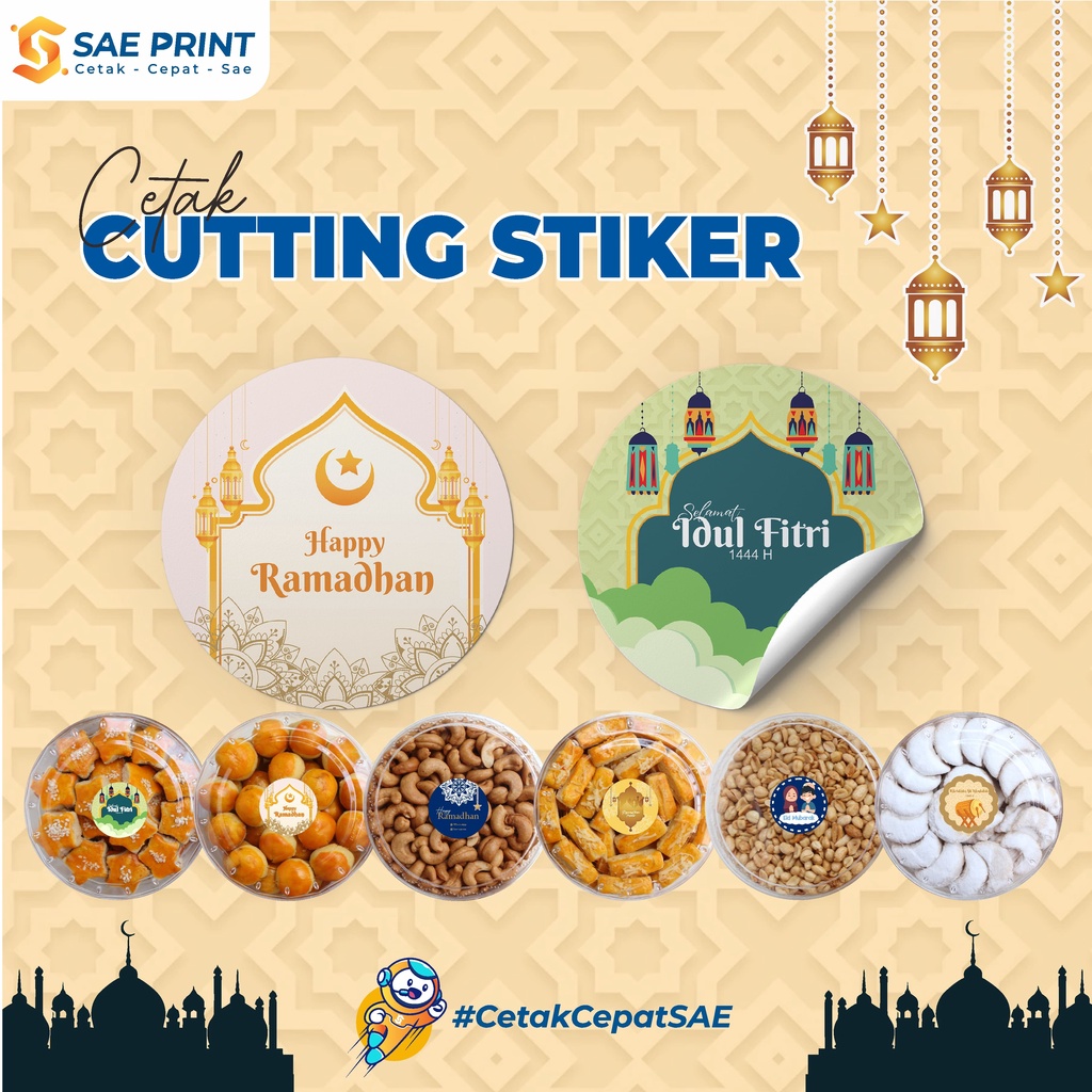 Jual Cetak Sticker Lebaran / Cetak Label Stiker / Stiker bulat ...