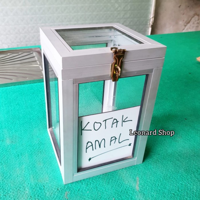 Jual Kosu Kotak Amal Aluminium Kaca / Box Saran Tip Sumbangan Donasi ...