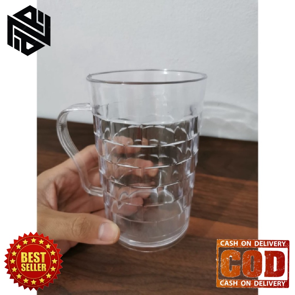 Jual Gelas Mug Cangkir Besar plastik bening 500 ml seperti kaca Es ...