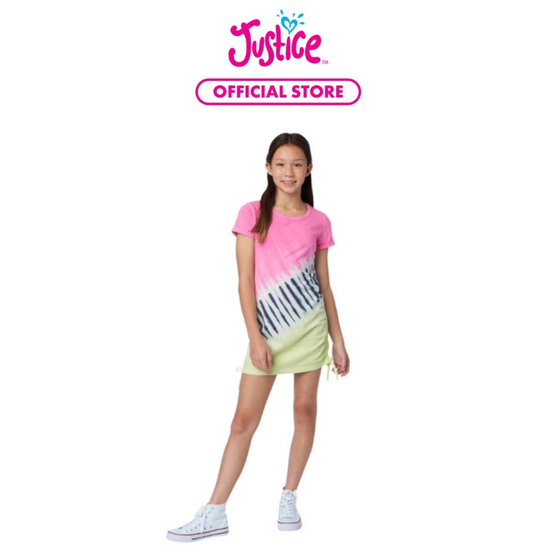 Jual Justice Girls Ss Rouched Side Dress - Dress Anak Perempuan (Pink ...