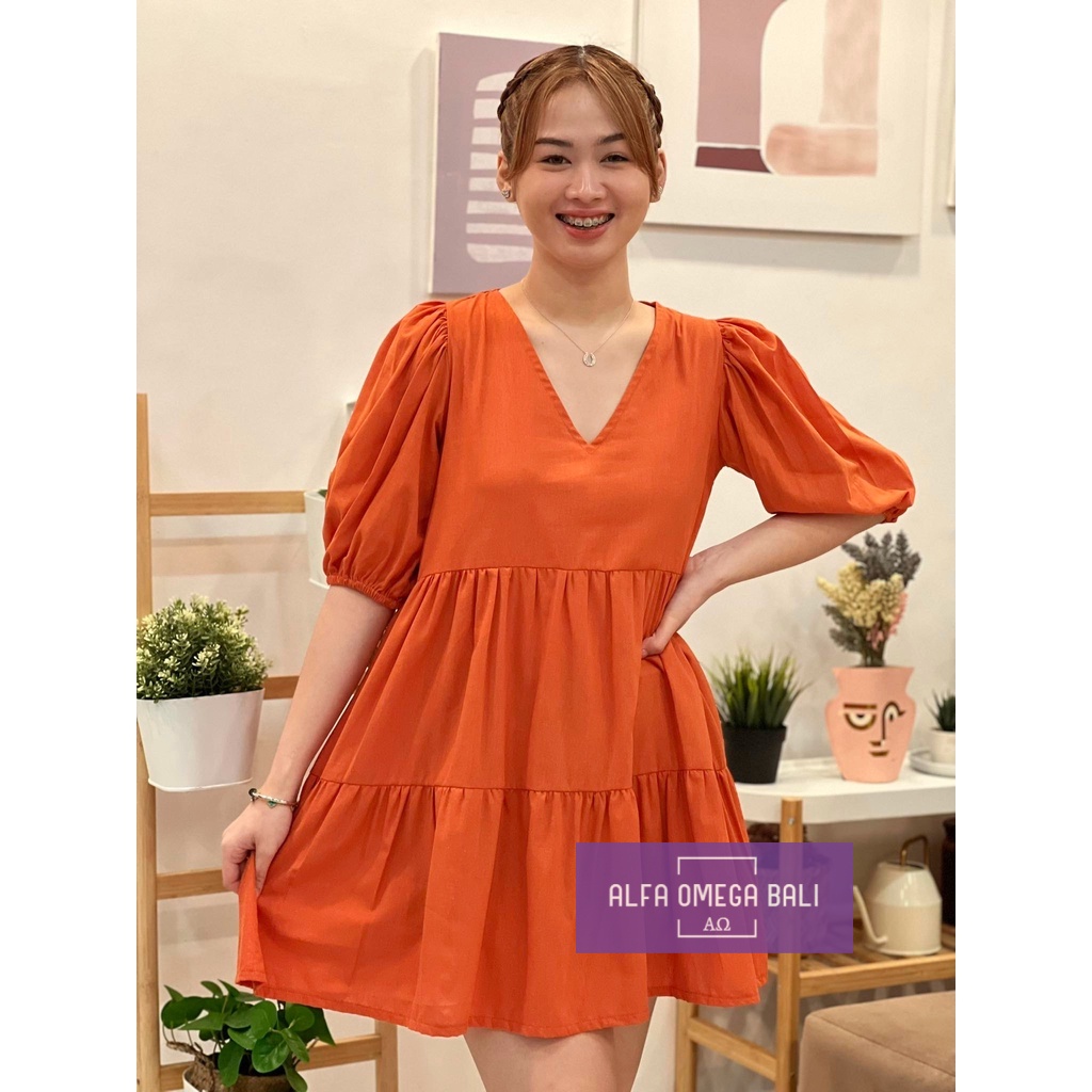 Jual Dress Rempel Polos Real Pict Fit 80kg Jaitan Rapi | Shopee Indonesia
