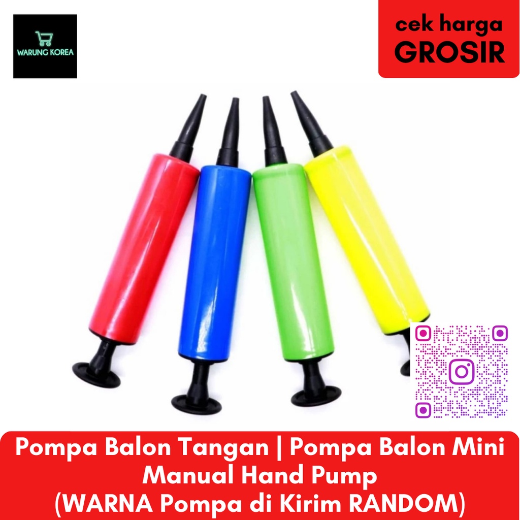 Jual Pompa Balon Tangan Pompa Manual Mini Hand Pump Inflatable Warna ...