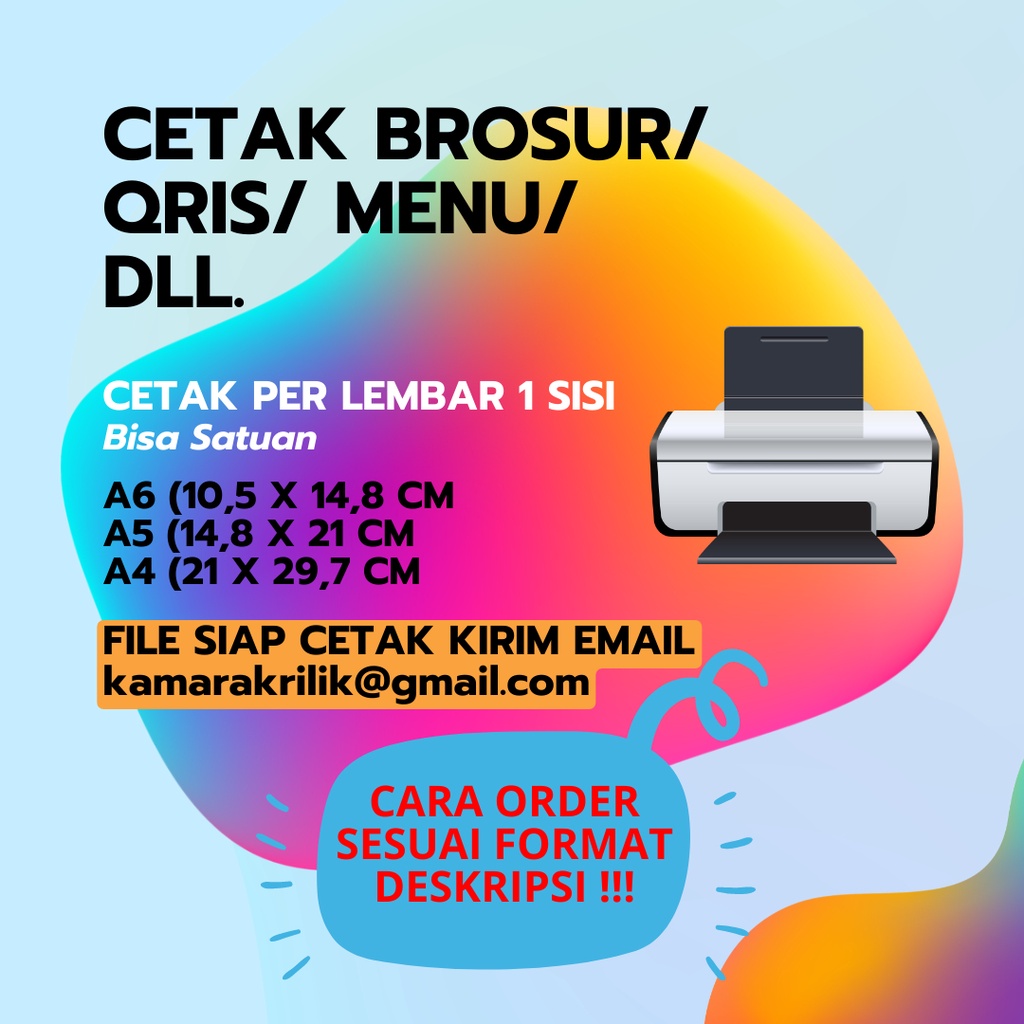 Jual Cetak Brosur/ QRIS/ Menu/ No Meja | Shopee Indonesia