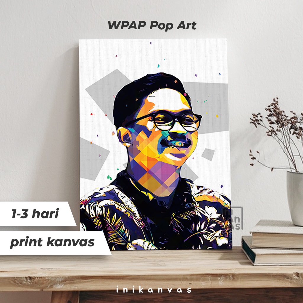 Jual WPAP POP ART KANVAS 20 x 30cm ilustrasi gambar foto wajah kado ...