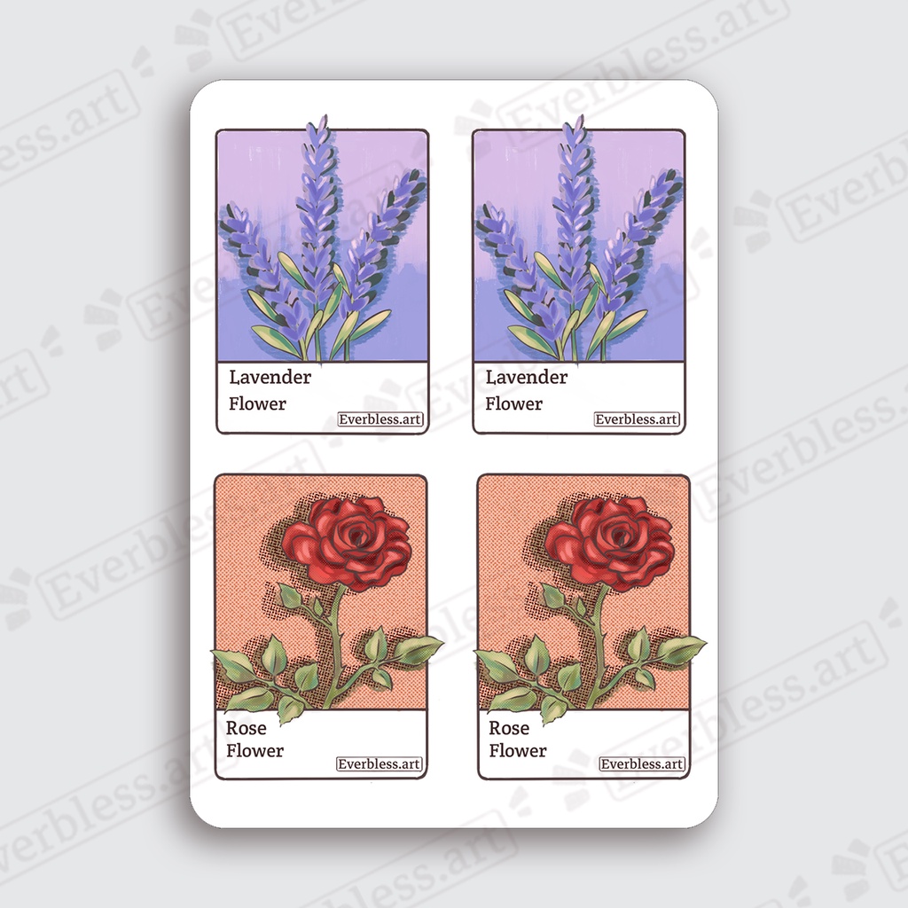 Jual Stiker sheets pantone/Sticker journaling/ sticker bunga lavender ...