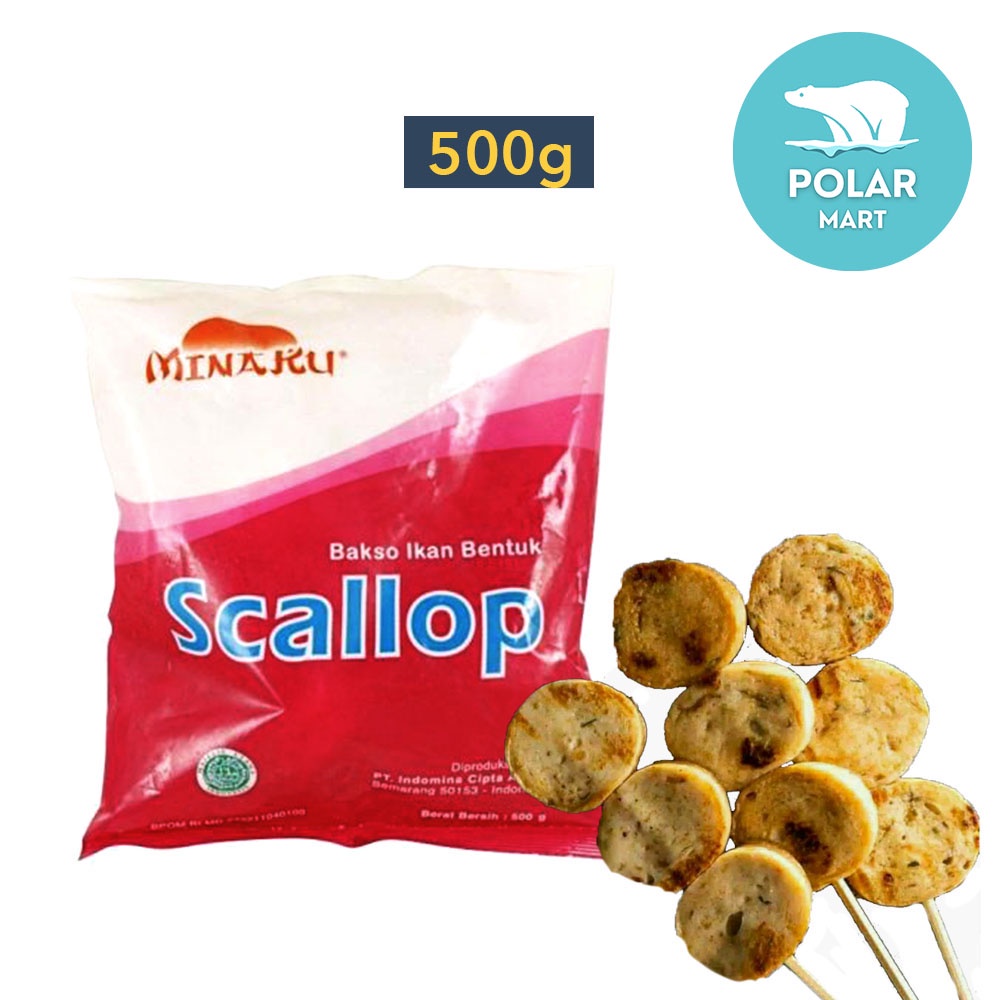 Jual Minaku Scallop Bakso Ikan bentuk Scallop 500 Gram (FROZEN FOOD ...