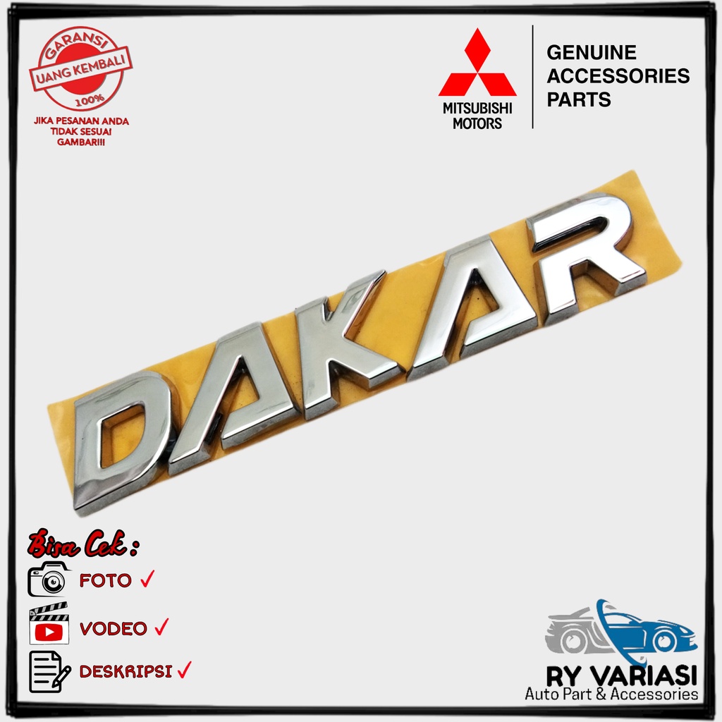 Jual Emblem DAKAR original Logo Merk Tulisan DAKAR Pajero Sport Baru ...