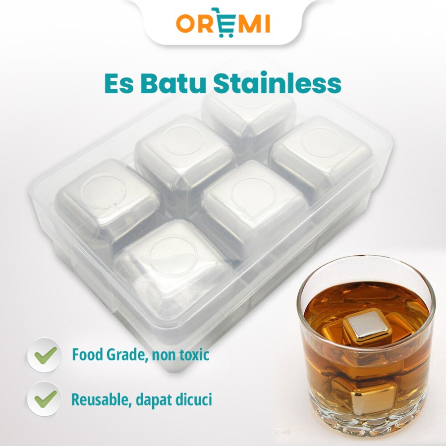 Jual Es Batu Stainles Reusable Stainless Steel Ice Cube Pakai Ulang 1 ...