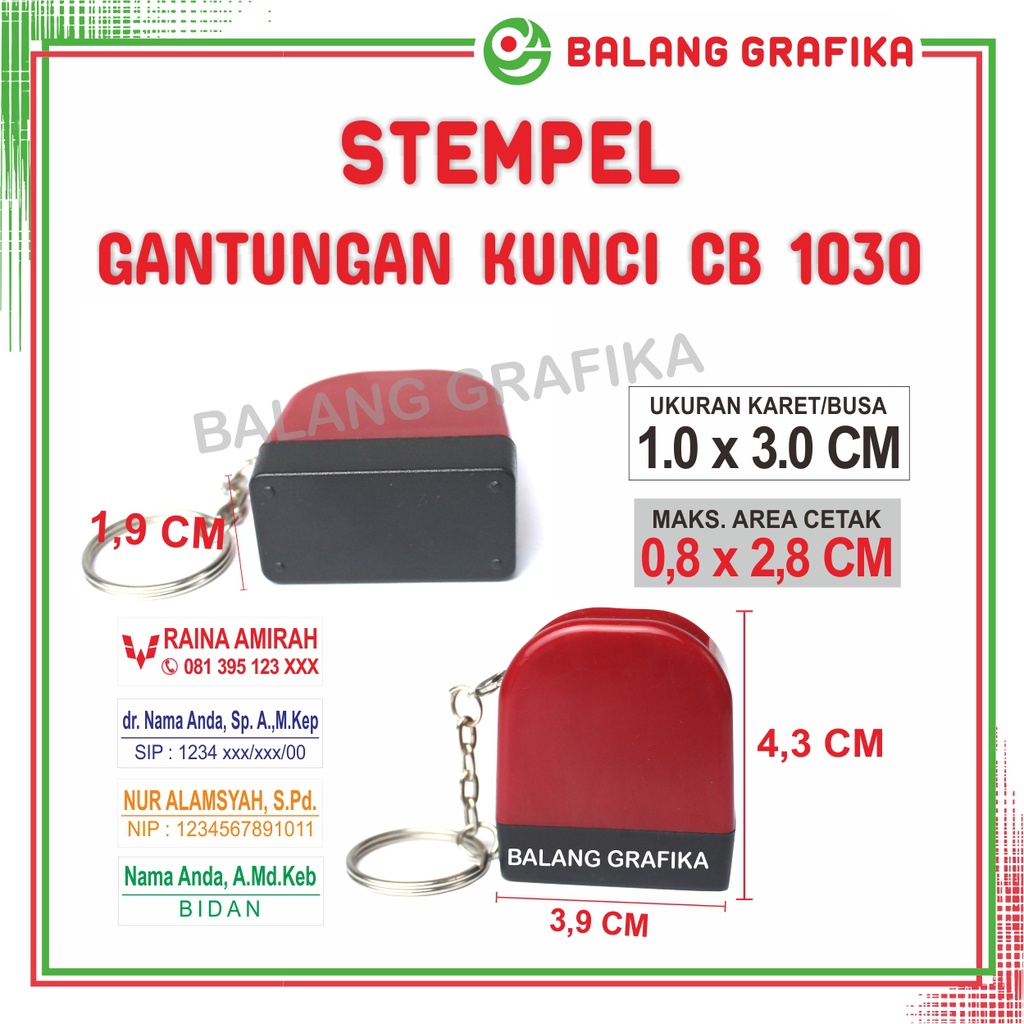 Jual Stempel Nama Dokter Bidan Perawat Apoteker Cap Gantungan Kunci ...