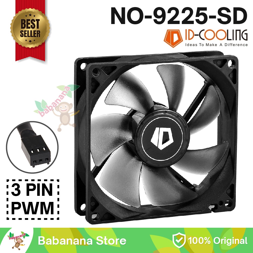 Jual Fan ID cooling 90mm NO-9225-SD pwm 3 pin casing pc kipas cooler ...