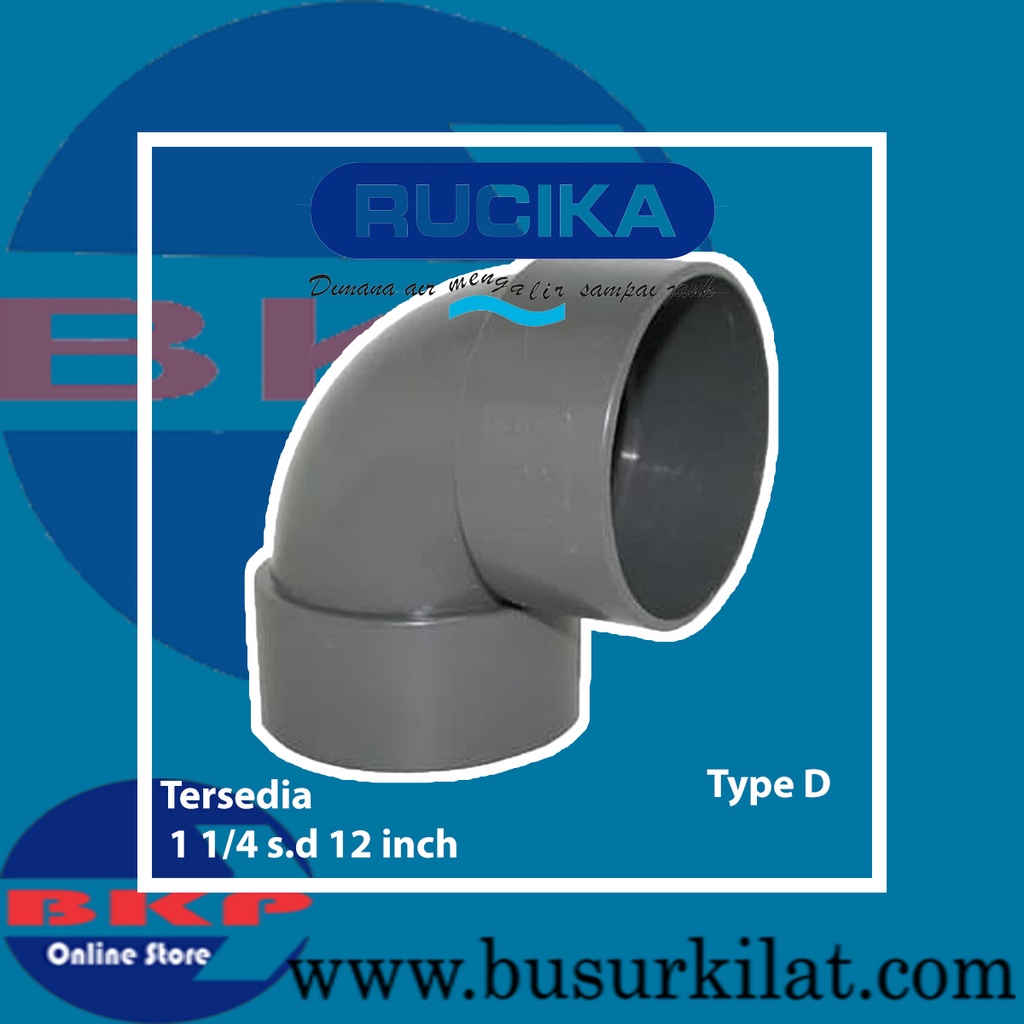Jual Knie 2 Inch (D) Elbow 90" Pvc Rucika / Sambungan Pipa / Pipa Fitting | Shopee Indonesia