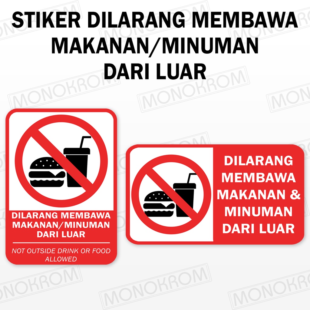 Jual Stiker Dilarang Membawa Makanan / Minuman Dari Luar | Shopee Indonesia Jual Stiker Dilarang Membawa Makanan / Minuman Dari Luar | Shopee Indonesia