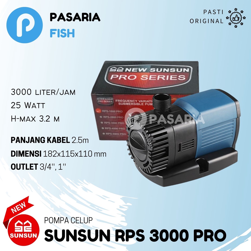 Jual NEW SUNSUN RPS3000/RPS 3000 PRO Pompa Celup Kolam Air Ikan ...