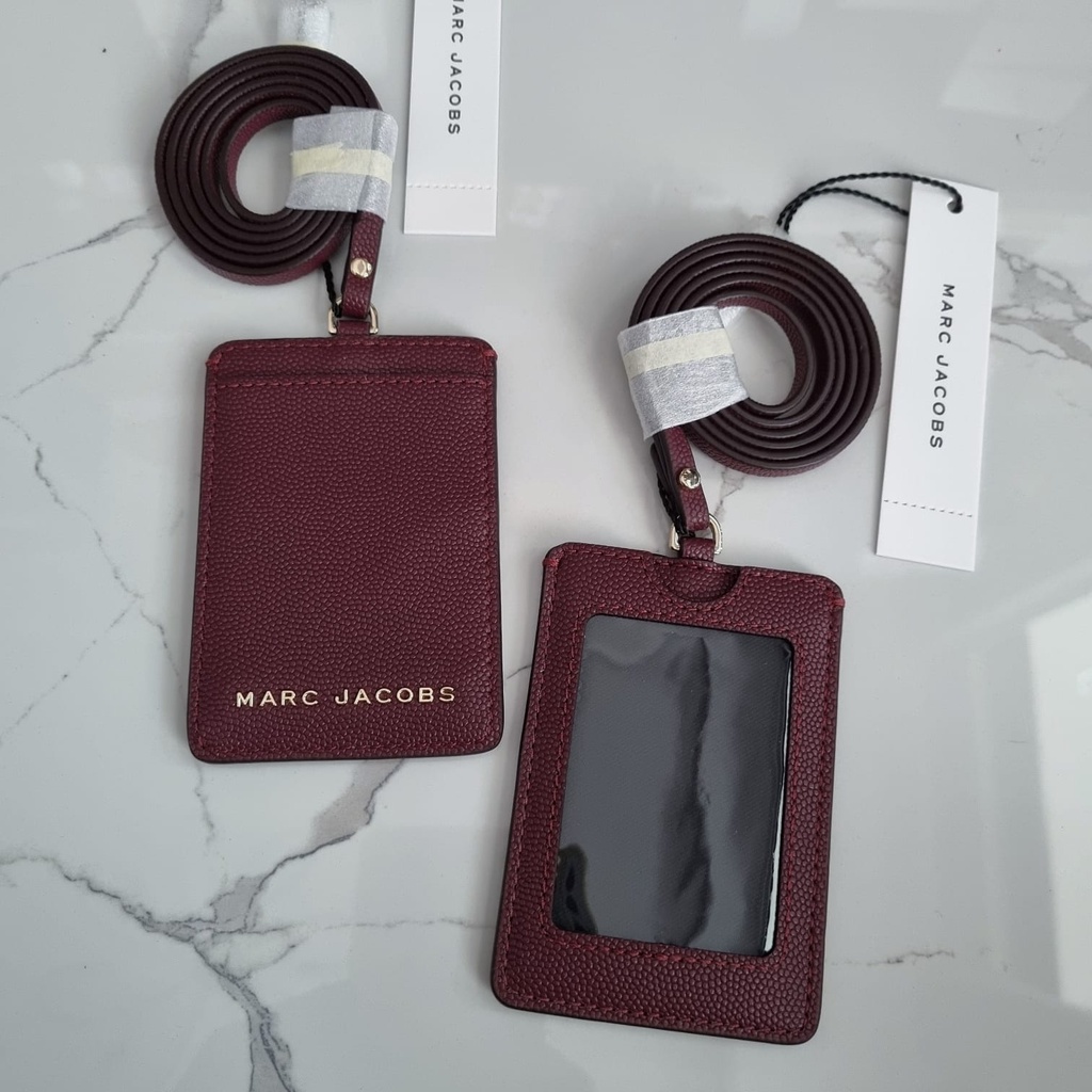 Jual Kartu Nama Marc Jacobs MJ Lanyard ID Card Maroon Authentic - 100% ...