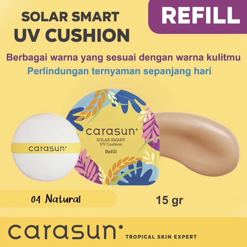 Jual CARASUN Solar Smart UV Cushion (Refill) 04 Natural | Shopee Indonesia