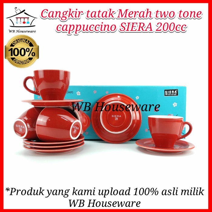 Jual Terlaris Cangkir Cangkir Gelas Cappucino 6 Pasang Kpi-01 Merah Two ...