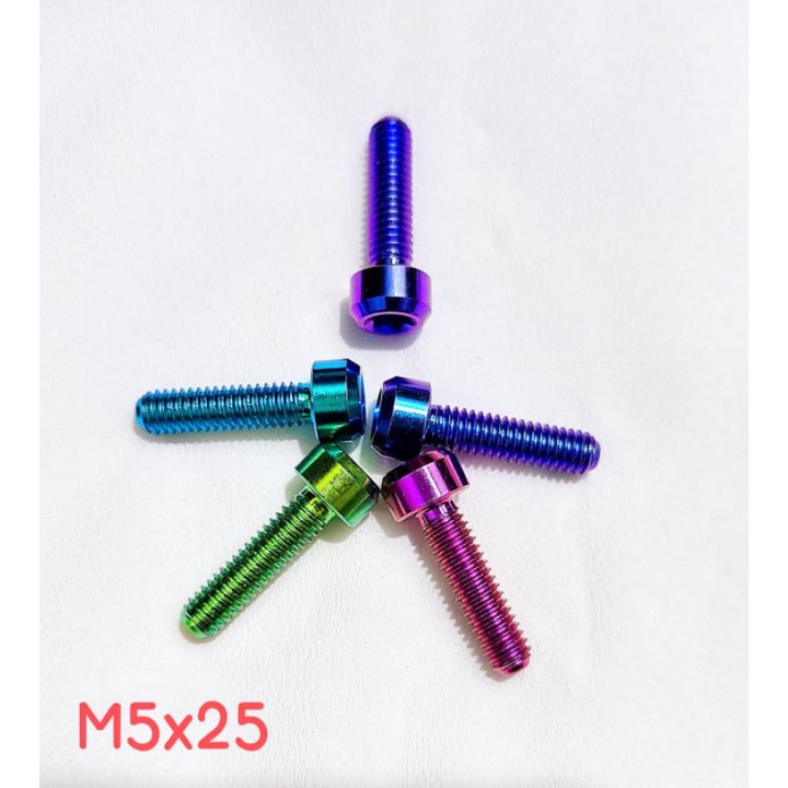Jual Baut Titanium M5x25 Drat 8 Panjang 2,5cm Original Titanium Gr5 | Shopee Indonesia