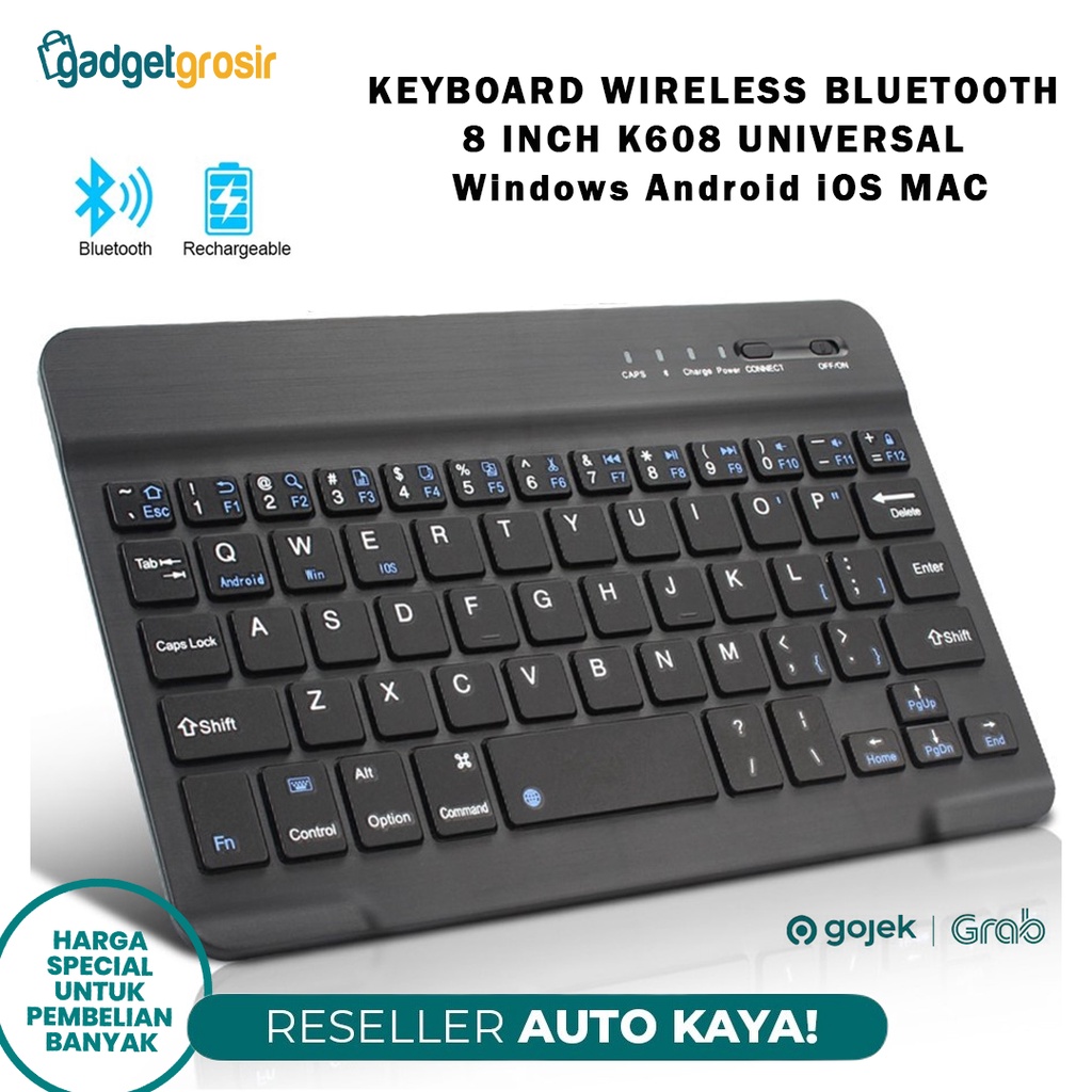 Jual Keyboard Wireless Bluetooth Lightweight Portable K608 8inch / 10inch JP100 Rechargeable ...