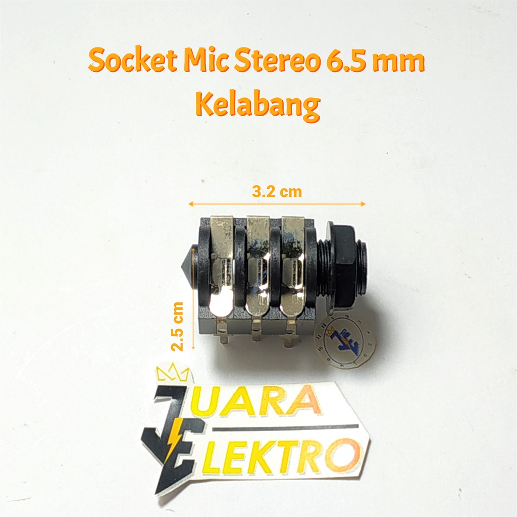 Jual Socket Mic Stereo 6.5 mm Kelabang | Socket Akai Stereo 6.5mm Model ...