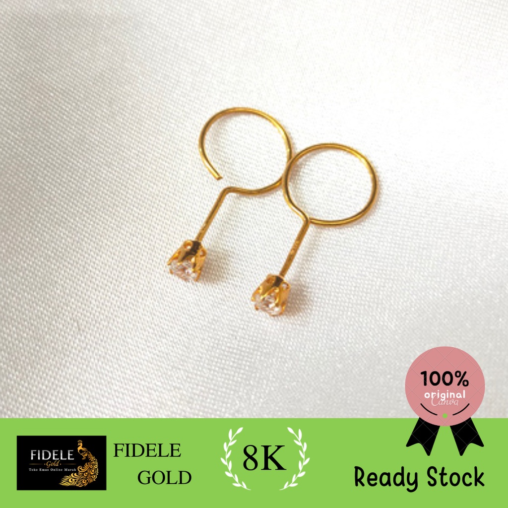 Jual Anting tauge Anting Cambah Anting Bayi Emas Asli 8K kado bayi | Shopee Indonesia