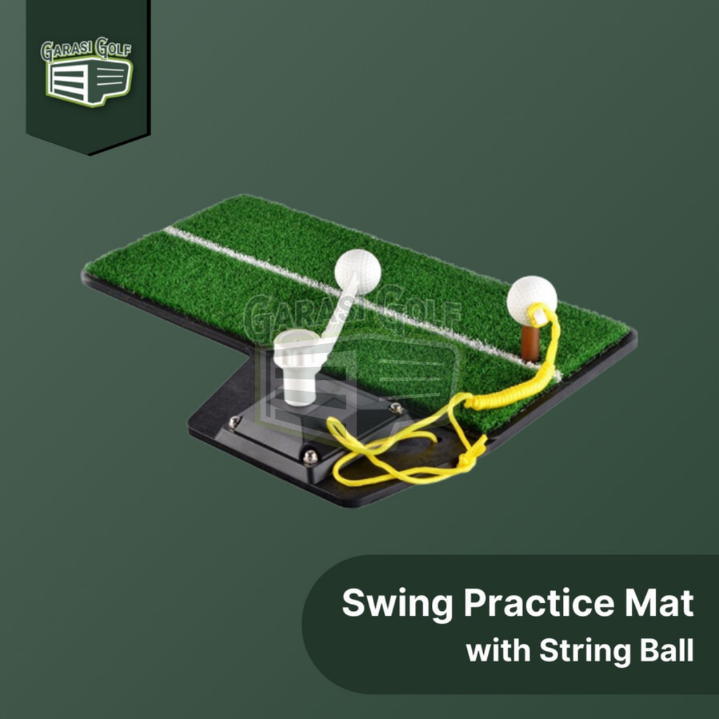 Jual Golf Swing Practice Mat with String Ball - Green Power Matras ...