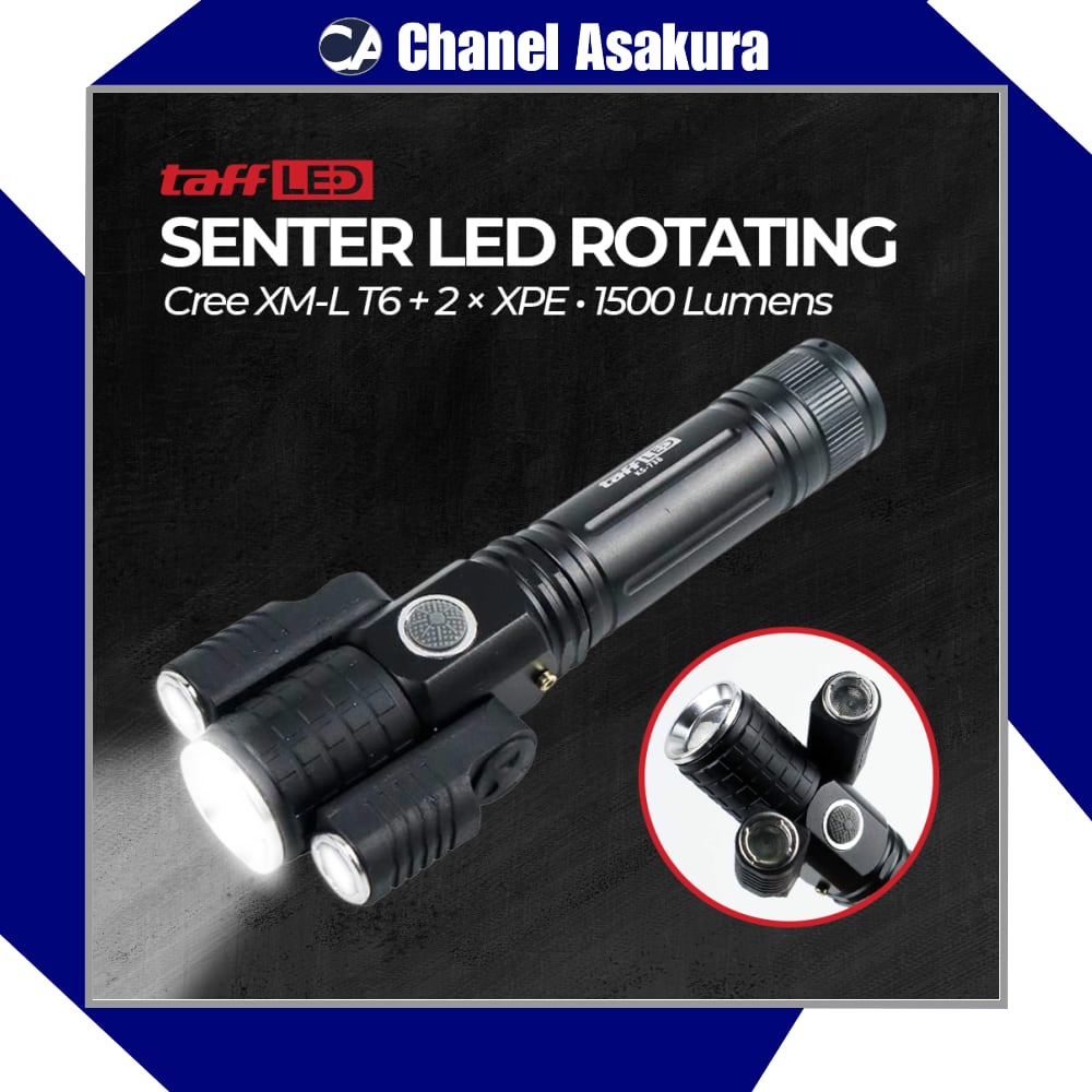 Jual Senter LED Rotating Zoom Cree T6 + 2 x XPE 1500 Lm - KS-738 ...