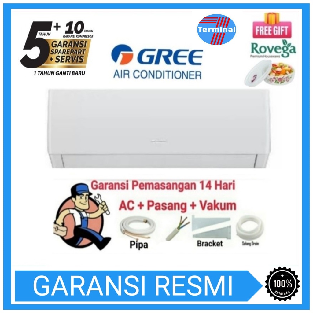 Jual AC GREE GWC-18F5S / 18 F5S + PASANG AC Split 2 PK Inverter ...