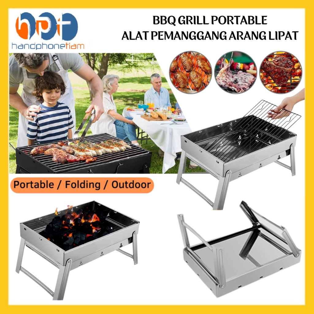 Jual Alat Panggangan Arang Lipat Portable BBQ Grill Box Outdoor Camping ...