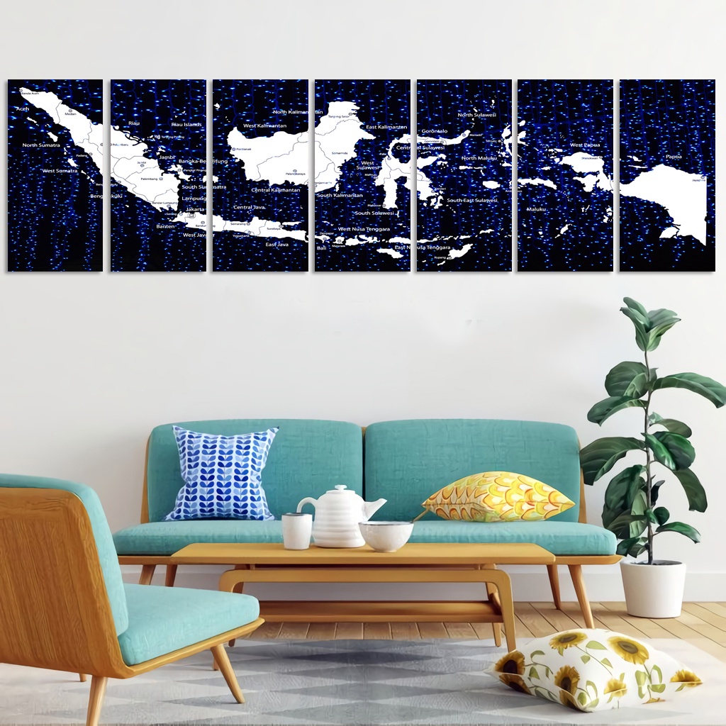 Jual Karissut Hiasan Dinding Kayu Peta/ maps Indonesia 105x30 cm putih ...