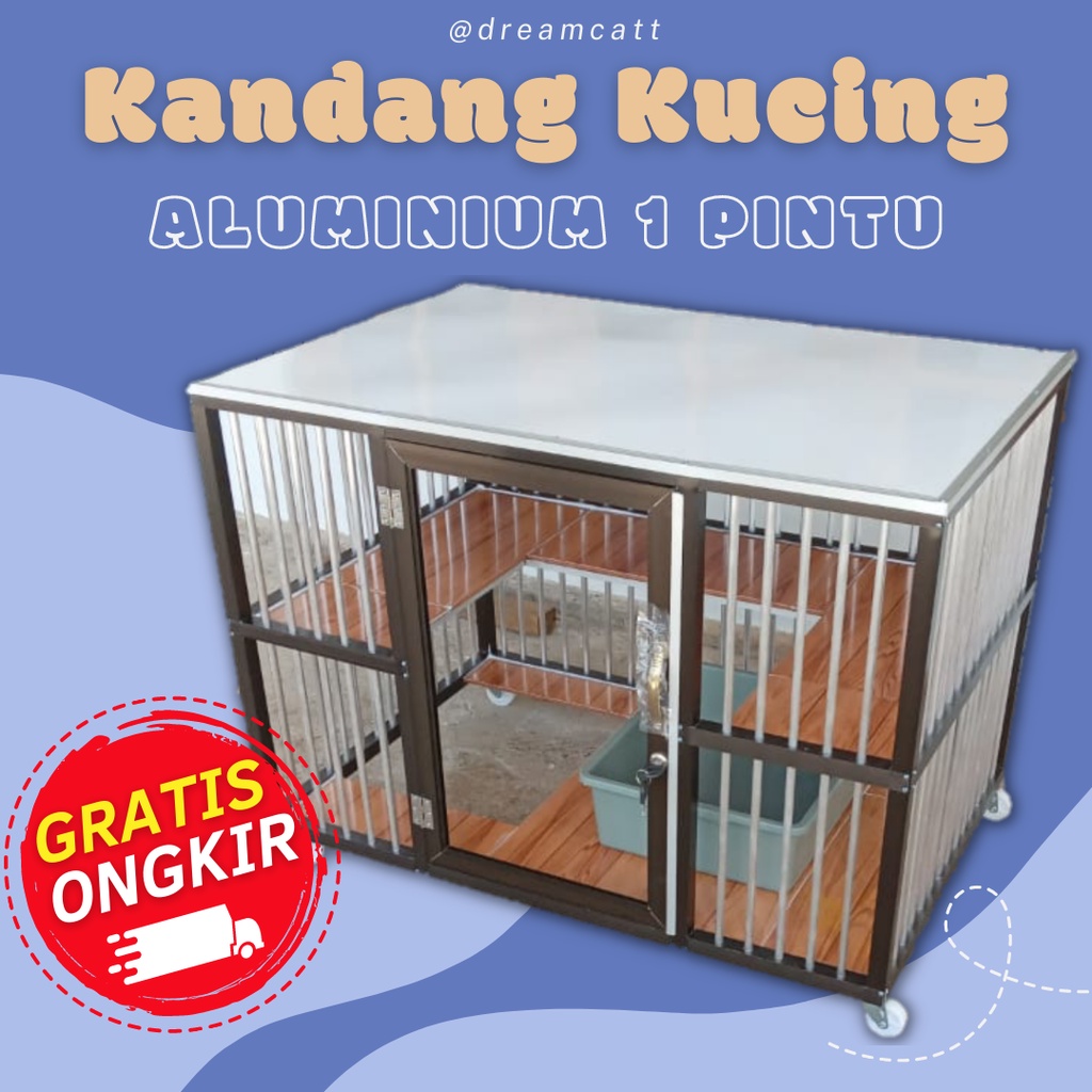 Jual Kandang Kucing Alumunium 1 Pintu Hitam | Shopee Indonesia