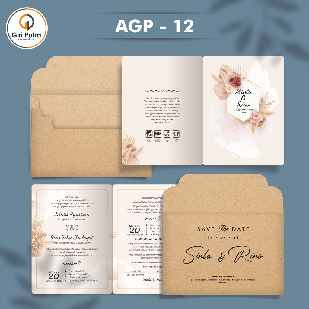 Jual UNDANGAN AMPLOP SOFTCOVER / UNDANGAN PERNIKAHAN / UNDANGAN AMPLOP ...
