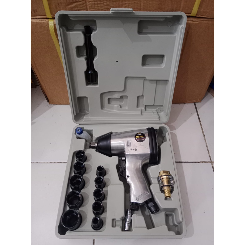 Jual Air Impact Wrench Kit Full Set Lengkap Mata Sock 1/2" 17Pcs Alat ...