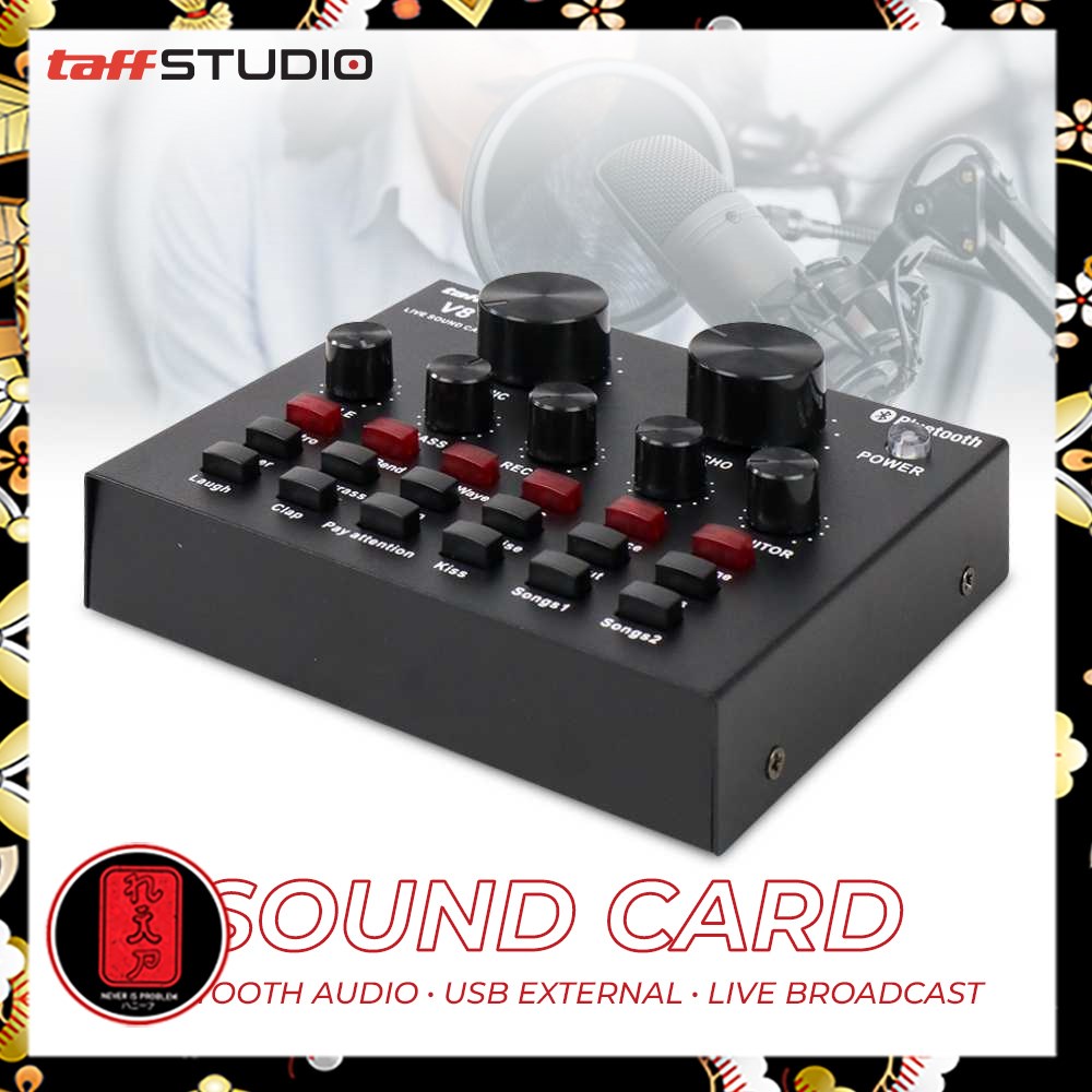 Jual TaffSTUDIO Bluetooth Audio USB External Soundcard Live Broadcast - V8 - Black | Shopee ...