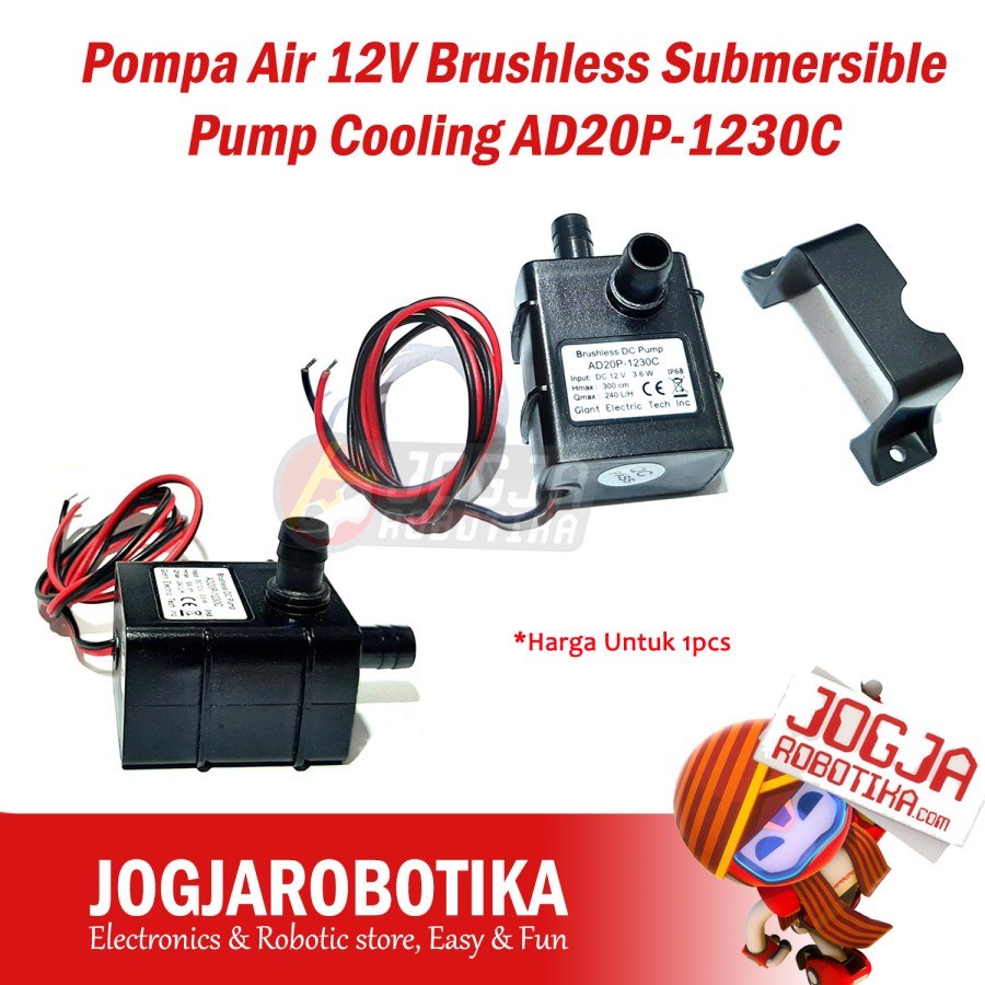Jual Pompa Air 12V Brushless Submersible Pump Cooling AD20P-1230C ...