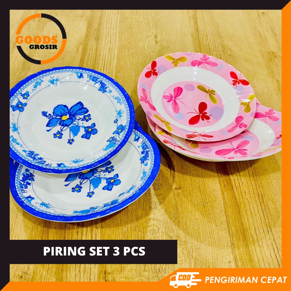 Jual GG - Piring Makan Set Motif | Piring Makan Melamin Besar | Piring ...
