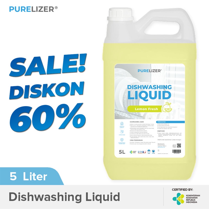 Jual Sabun Cuci Piring 5 Liter PURELIZER® Dishwashing Liquid Pencuci ...