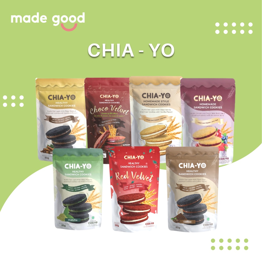 Jual Chia-Yo Sandwich - Cookies Coffee Matcha Berries Spekuk Vanilla ...