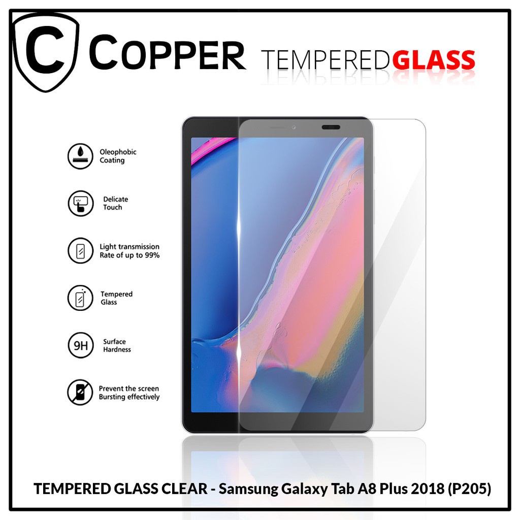 Jual Samsung Tab A8 Plus 2018 (P205) - Copper Tempered Glass Full Clear ...