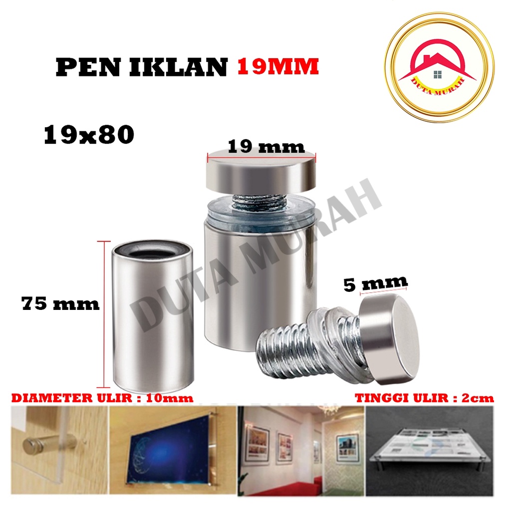 Jual Pen Iklan 19MM / Pen Baut Iklan Kaca Akrilik / Sign Board ...