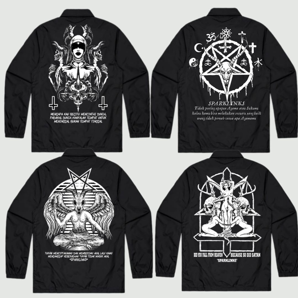 Jual Sparkling Coach Jacket Dark Series Satanic Black | Shopee Indonesia