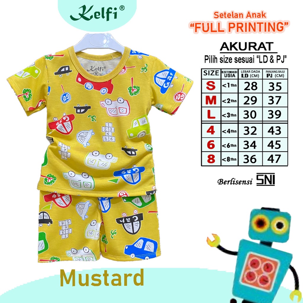 Jual KELFI SETELAN ANAK FULL PRINTING / SET BAJU ANAK COWOK / CEWEK ...