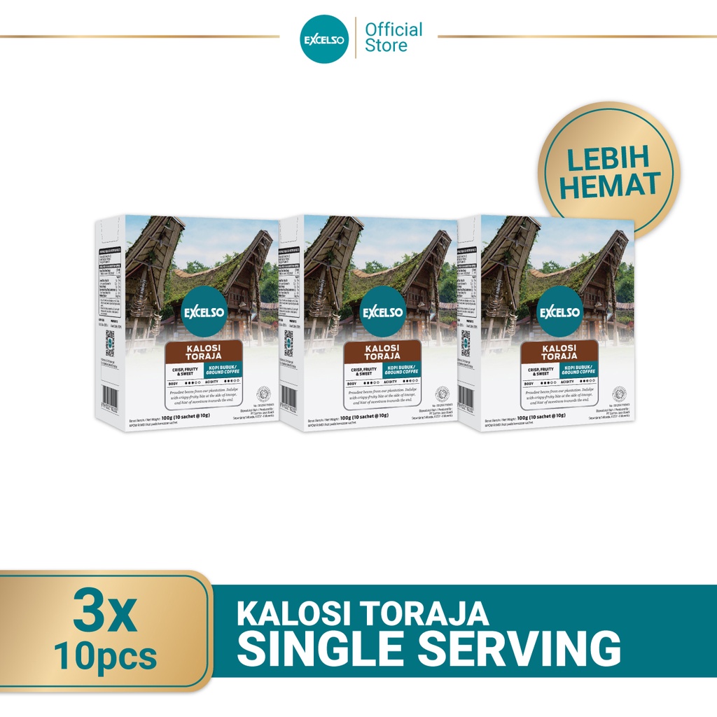 Jual Excelso Kopi Single Serving Kalosi Toraja Pack of 3 Folding Box ...