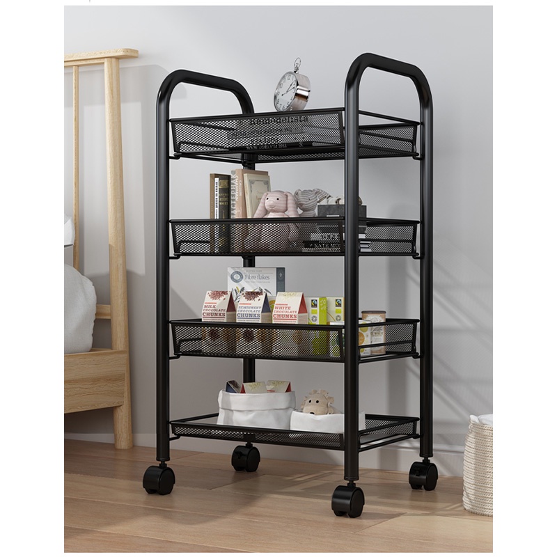 Jual Rak Besi Modern 4 Susun Beroda Bahan HPL + Stainless Steel Rak ...