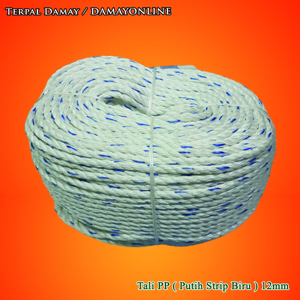 Jual Tali Tambang 12mm Putih Strip Biru / Rol ( Harga Per Rol ...