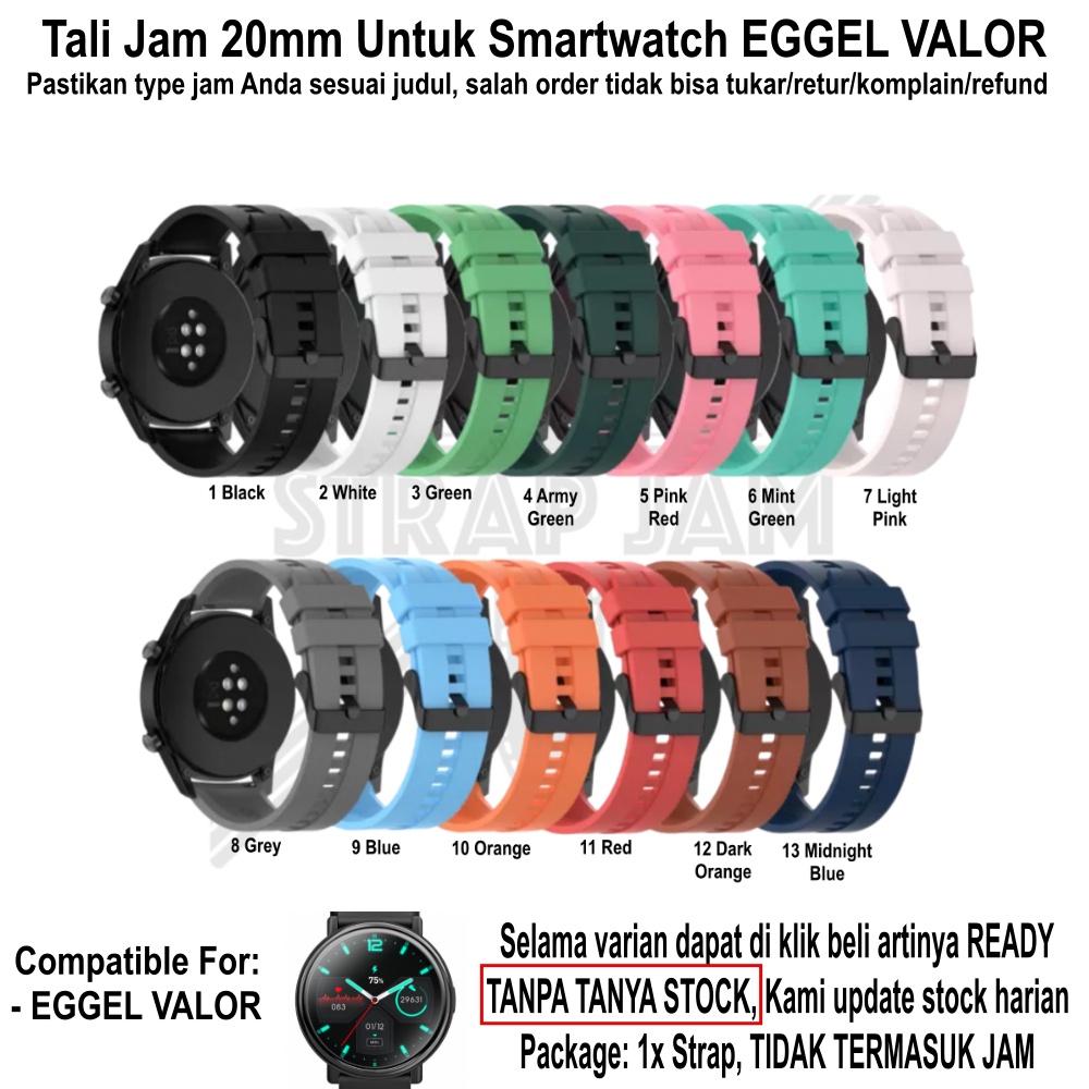 Jual T2E 20mm Tali Jam Smartwatch Eggel Valor (BUKAN NEO) - Strap ...