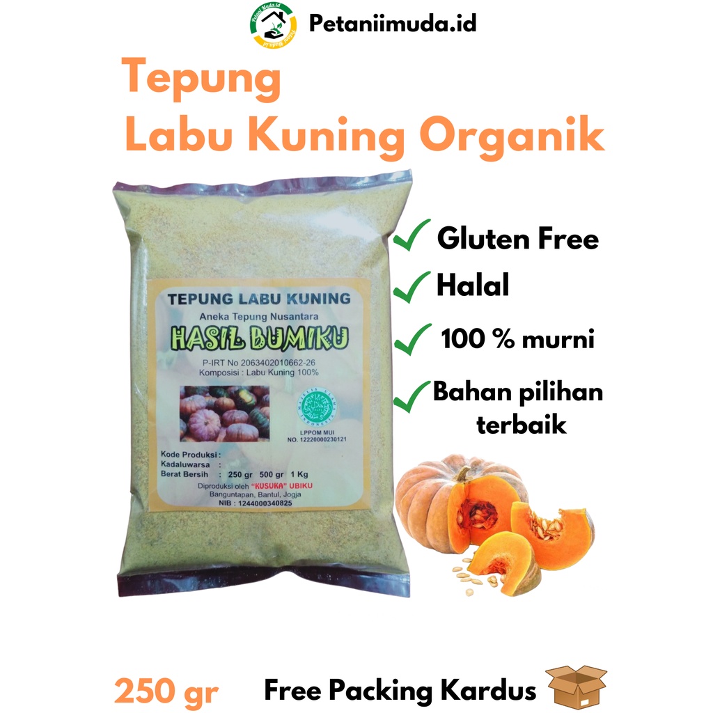 Jual Tepung Labu Kuning Organik kemasan 250 gram/Tepung MPASI Labu ...